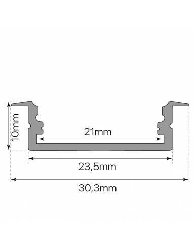 Perfil Aluminio D-235 EMPOTRAR 2 metros | LED42